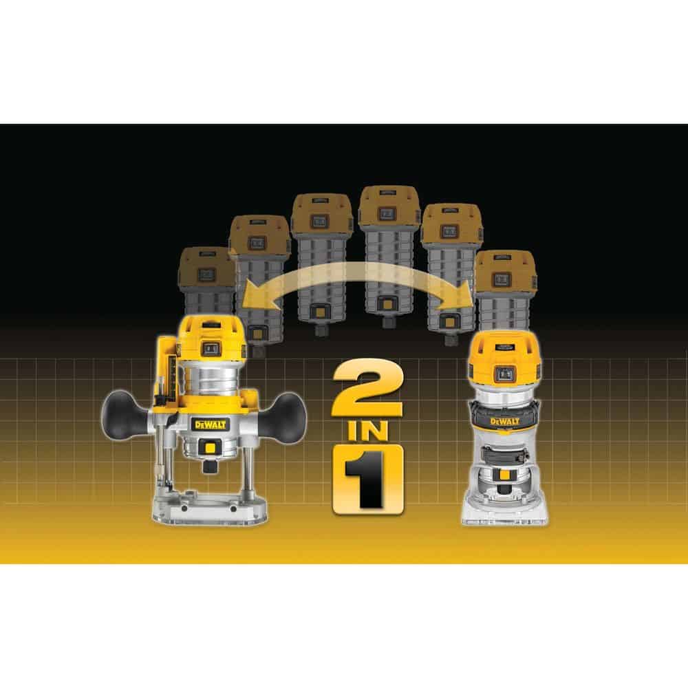Dewalt 18V 1/4 In. Cordless Router Kit with Plunge/Fixed Base (6-8mm ...