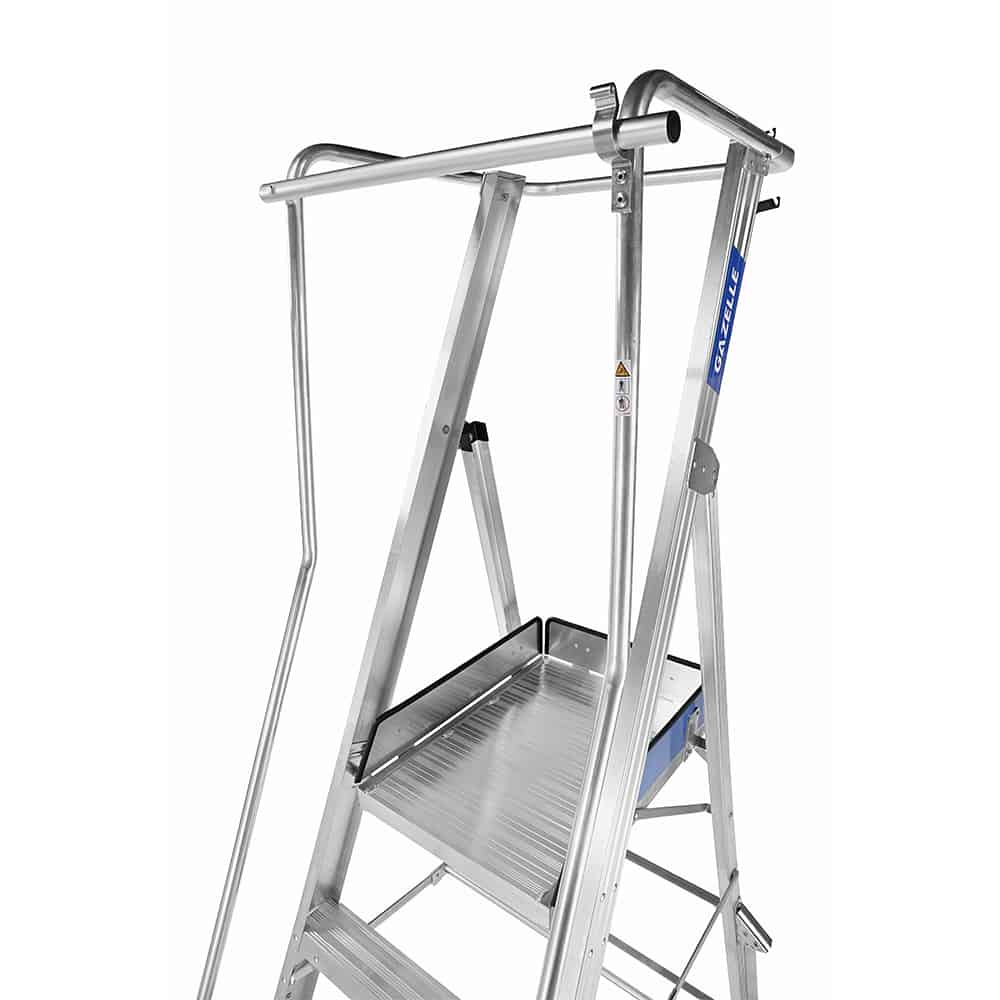 Gazelle 6 ft Aluminium Platform Ladder (1.7m), 9 ft Working Height ...