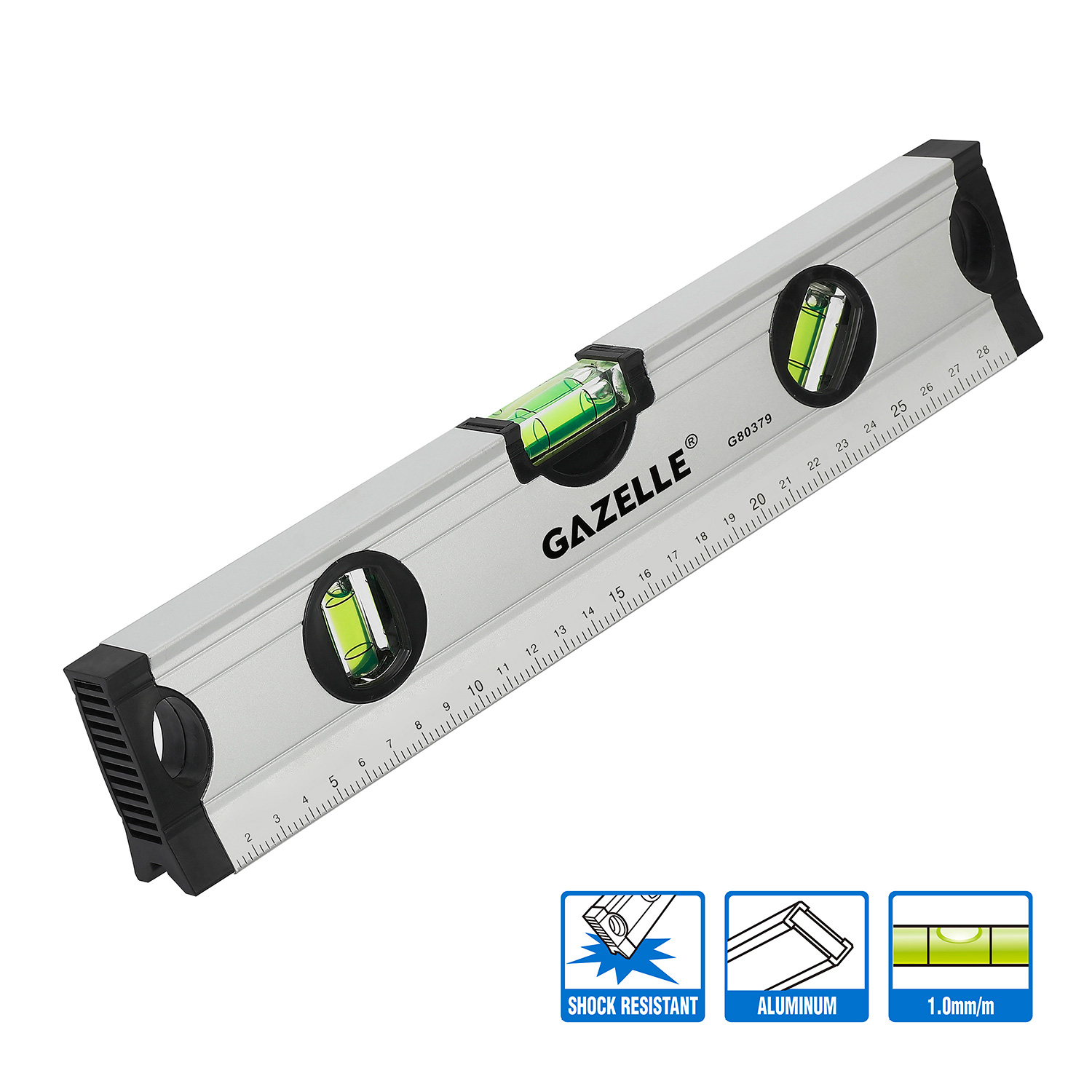 Gazelle 12 In. Aluminium Box Level (30cm), Easy-to-Read Scale, for ...